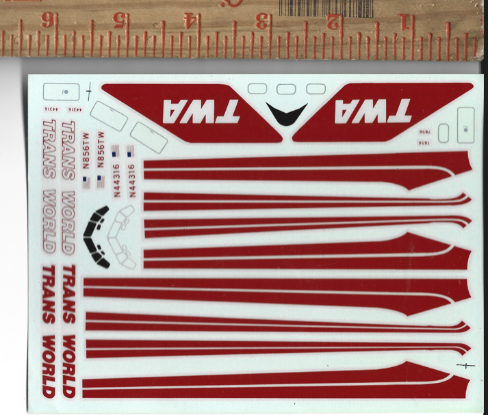 LOOSE Runway 30 TWA TRANS WORLD Boeing 727 Decals in 1/144 NN#, NO INSTRUCTIONS | eBay