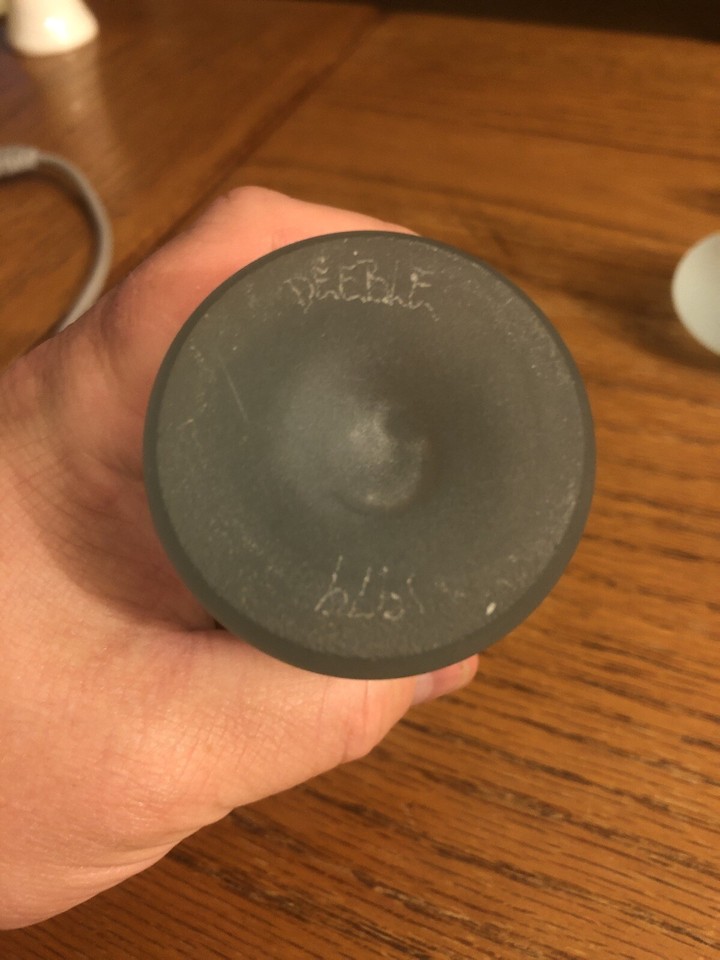 Robert Deeble Signed Nouveau Art Glass Frosted Blue Perfume Bottle 5.75 ...