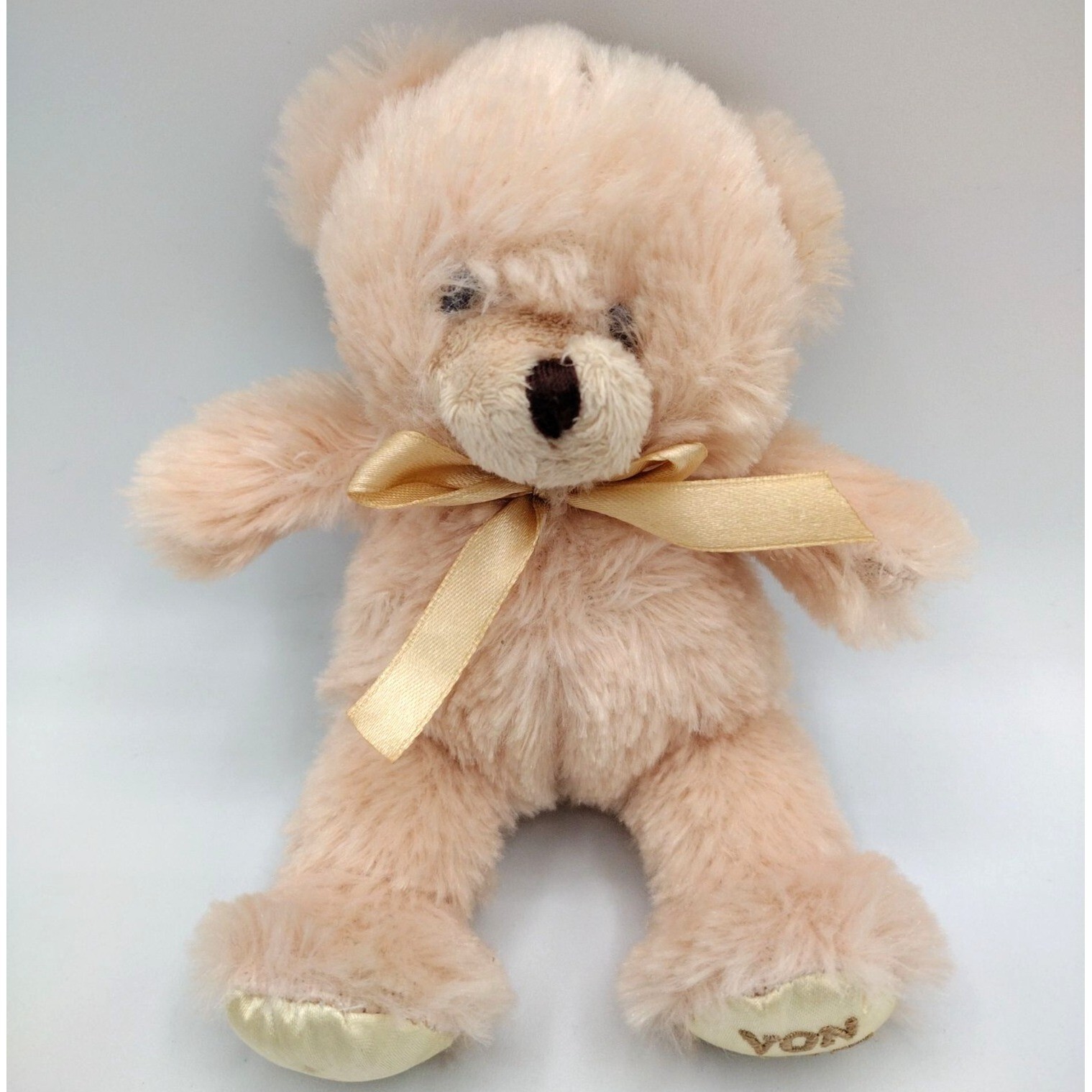 Designer Teddy Bear Von Maur Satin Ribbon Soft Plush Light Pink Stuffed ...