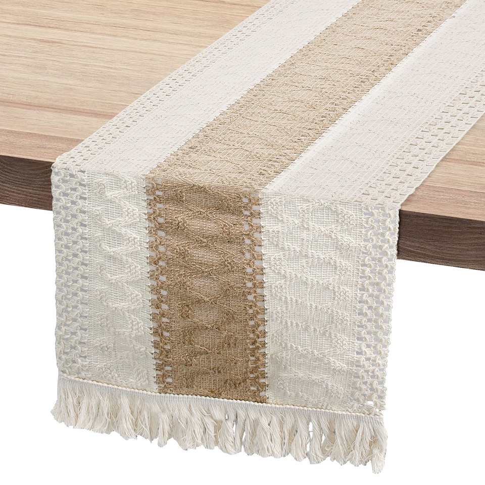 TtS Jute Hessian Table Runner with Tassels Natural Burlap Wedding ...