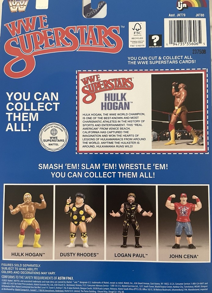 WWE LJN Black Card Hulk Hogan WWE Figure - READ | eBay