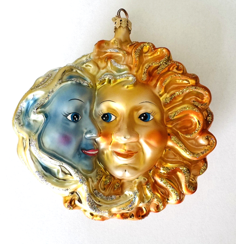 CHRISTOPHER RADKO 5" Ornament BROTHER SUN SISTER MOON Celestial Face 01 ...