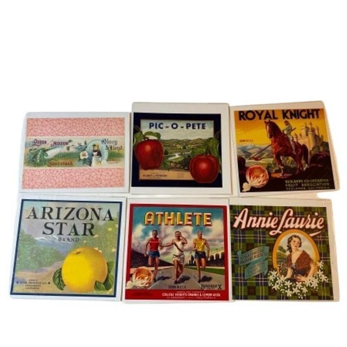 Vintage Fruit Crate Label Art Prints Set of 6 Farmhouse Kitchen Decor ...