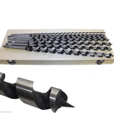 New 8pc 24" Extra Long Wood Drills New With Wood Case Auger Drill Bit ...