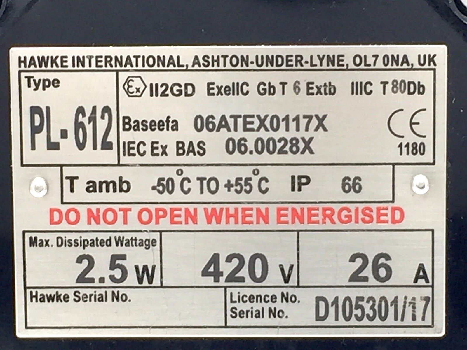 Hawke PL-612 Junction Terminal Box 2.5W 420V 26A PL Series GRP ...