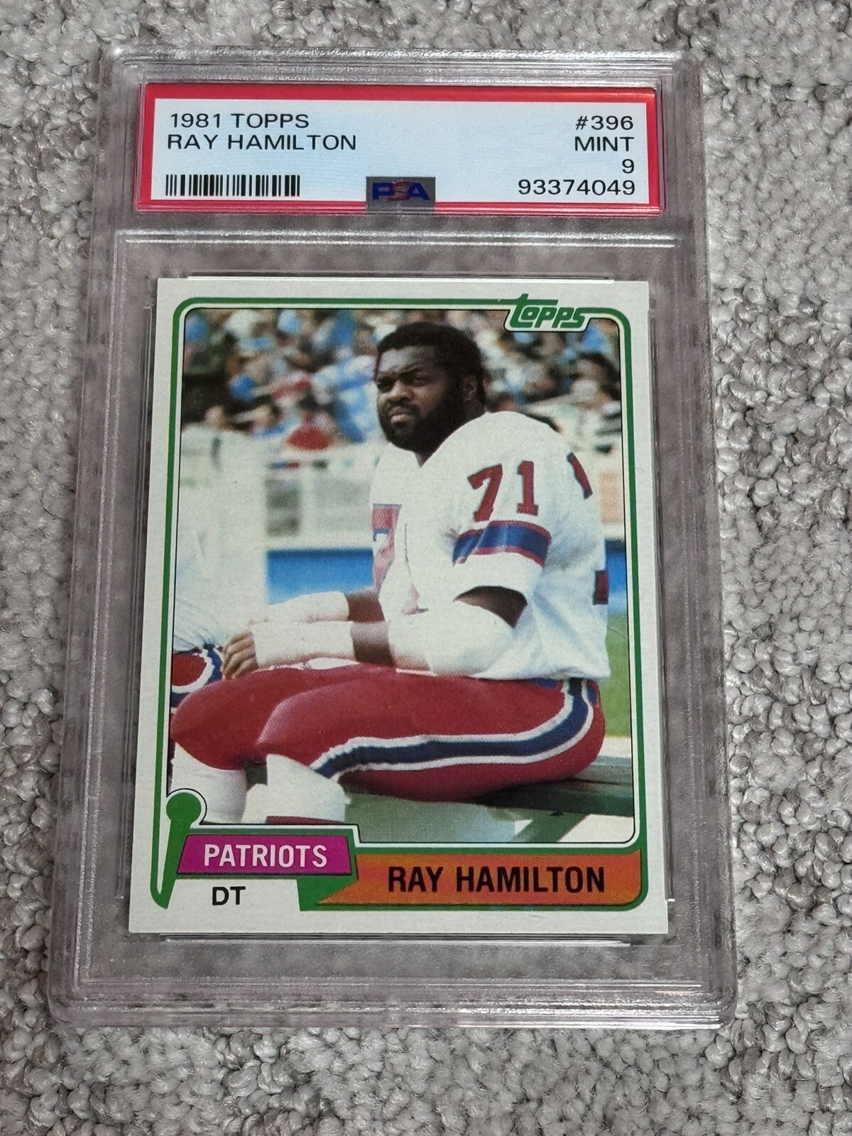 1981 TOPPS FOOTBALL CARD PSA 9 NEW ENGLAND PATRIOTS RAY HAMILTON | eBay