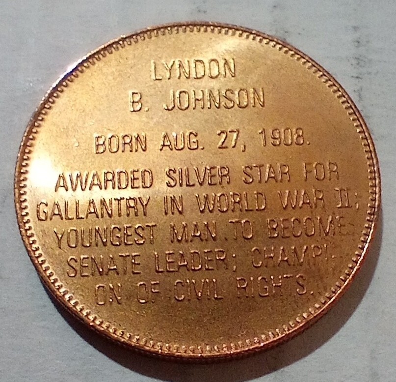 Lyndon B Johnson 36th President Of The United States of America Token ...