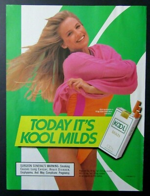 1991 KOOL Milds 100's Menthol Cigarettes Ad - Today It's Kool Milds | eBay
