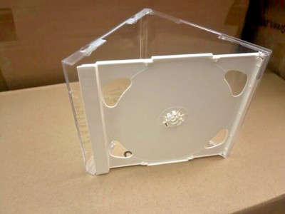 2 PCS New Quality 10.4mm BRILLIANT Double CD Case w/White Tray, RARE ...