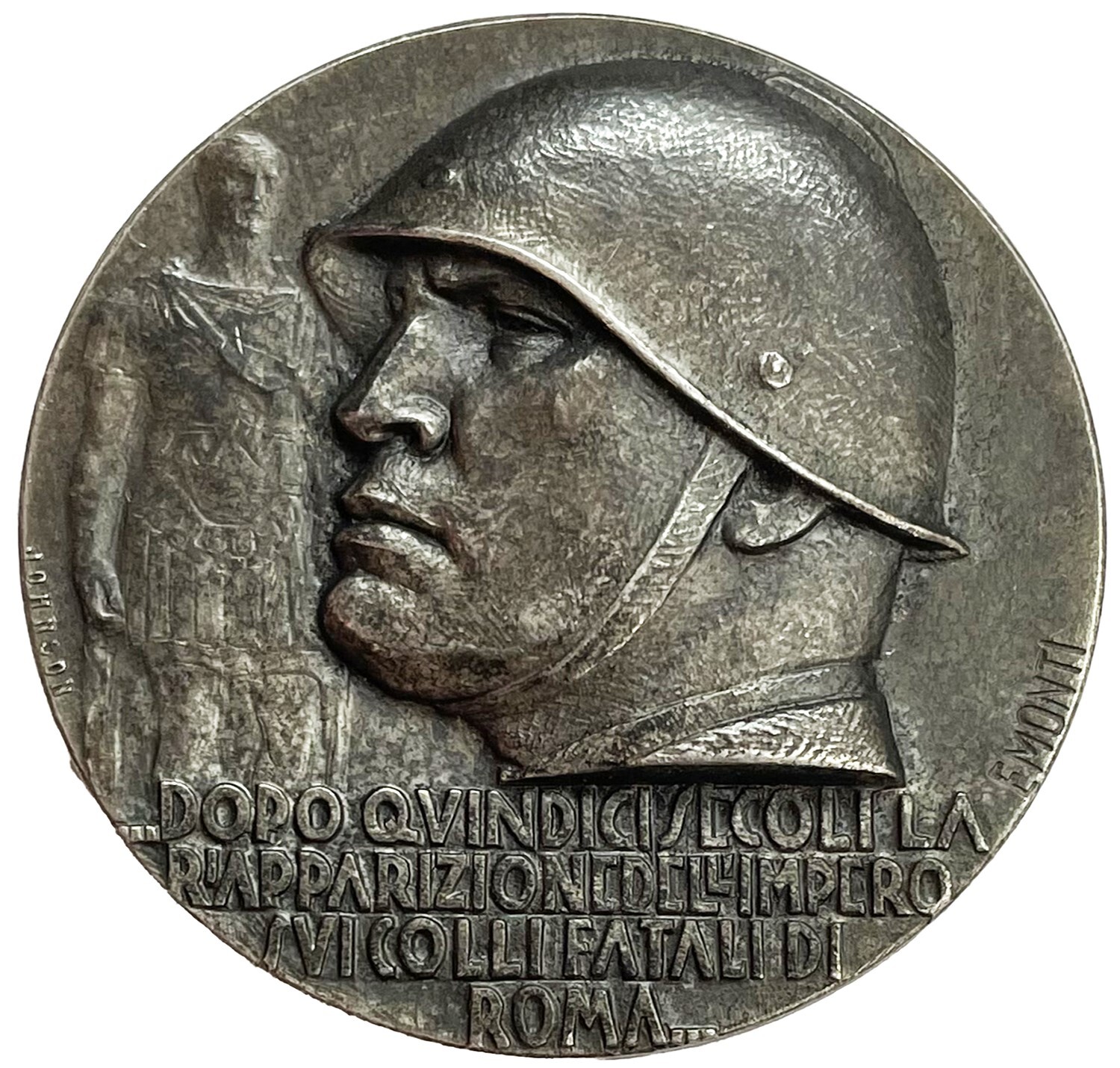 1935 SILVER PREMIER BENITO MUSSOLINI / JULIUS CAESAR 44mm S. JOHNSON ...