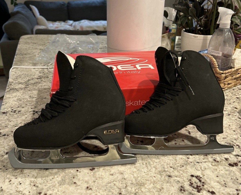 EDEA Black Ice Skates Figures Skates With Mounted And Sharpened Blades ...