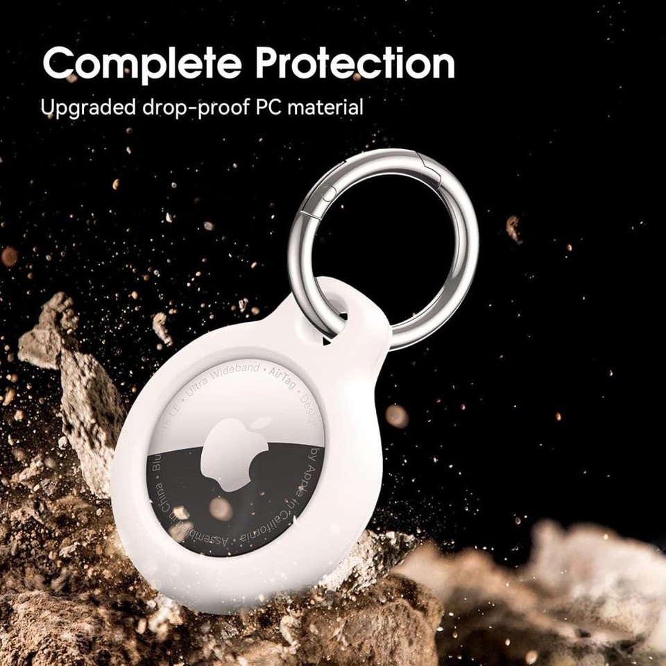 Airtag Holder Air Tag Case with Keychain, Anti-Scratch Airtags Key ...