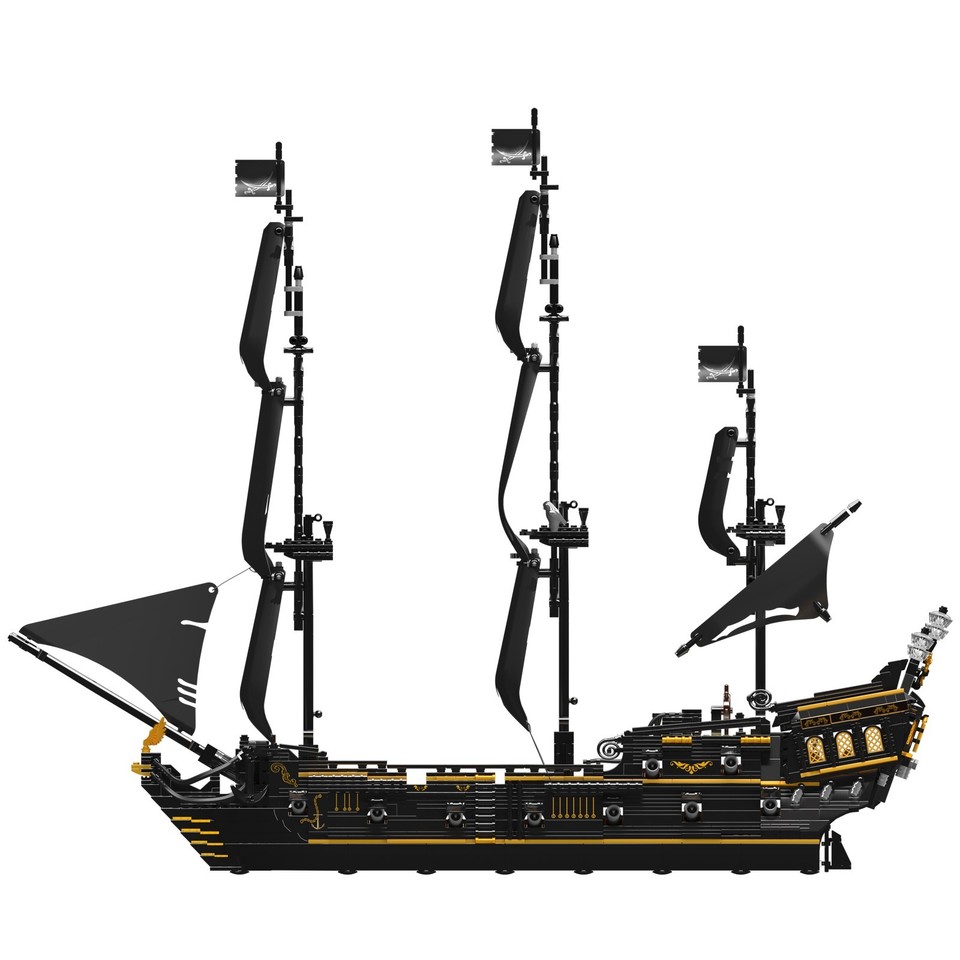 Mould King 13199 Black Pearl Ship Pirates Boat Building Block Toy ...
