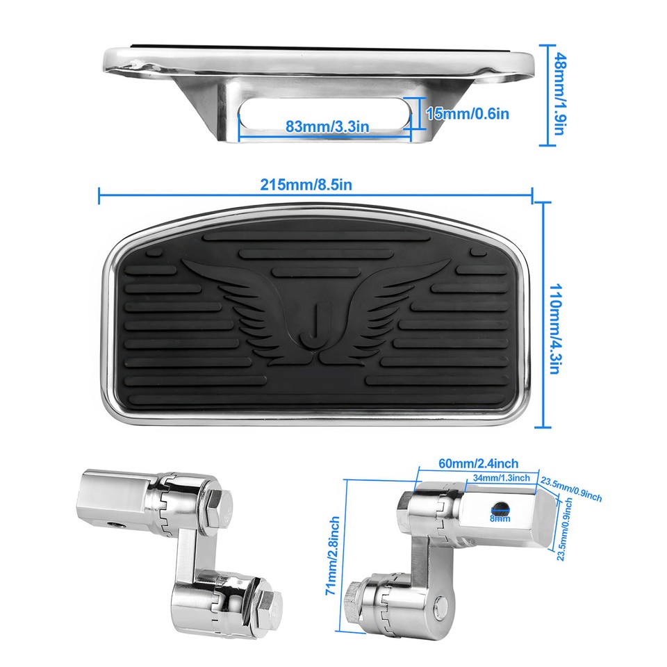 Front Footboard Floorboard For Honda VTX1300 VTX1800 Suzuki C50 VL400 ...