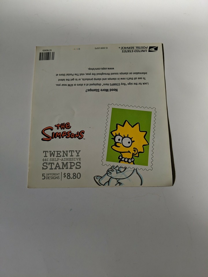 The Simpsons USPS 44 Cent Postage Stamp Sheet 2009 | eBay