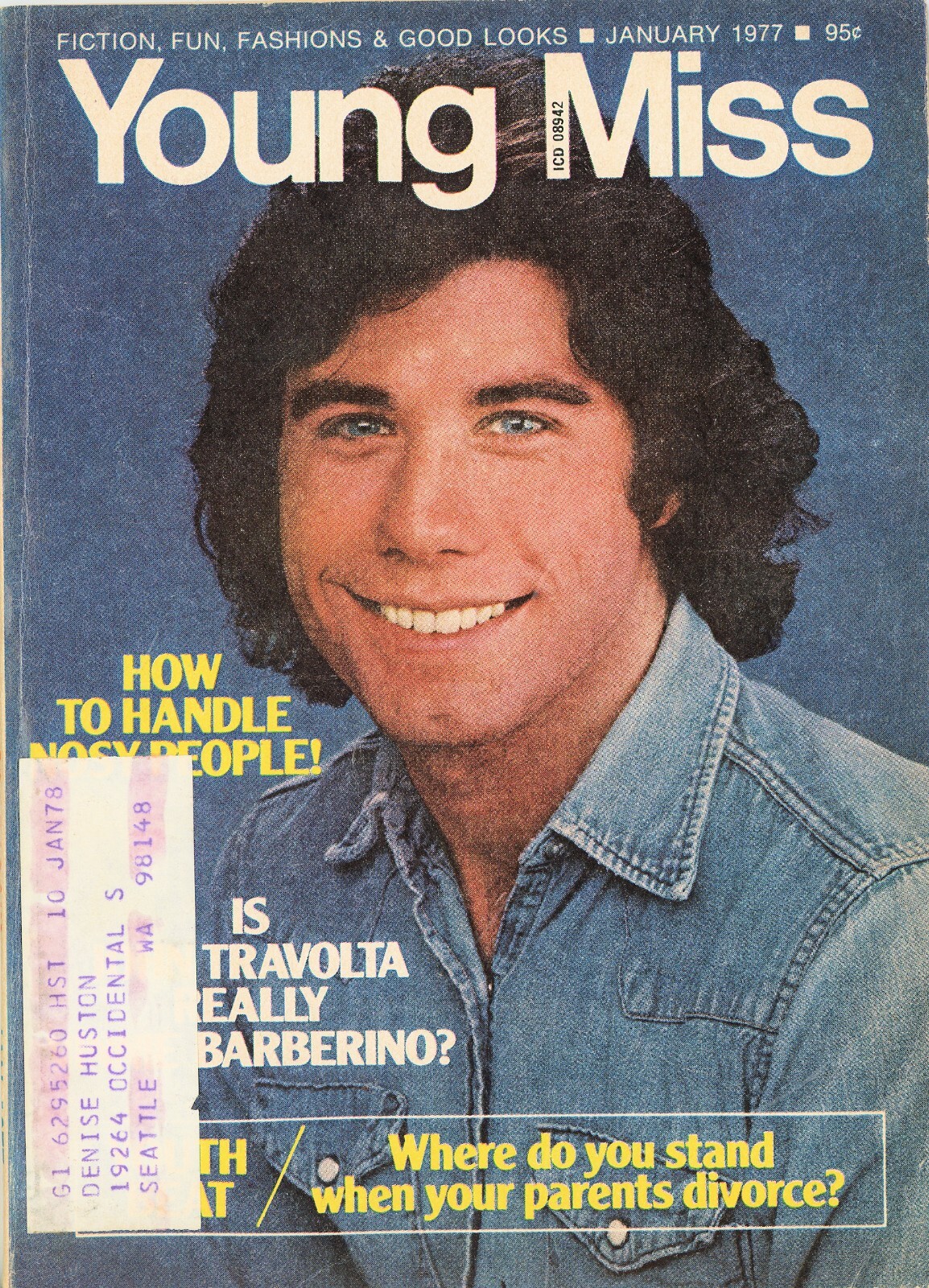 Young Miss Magazine 1977 January John Travolta Divorce Nosy People D-19 ...