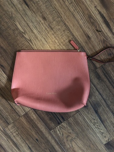 Calvin Klein CK Clutch Purse Zip Wallet/wristlet Salmon Pink | eBay