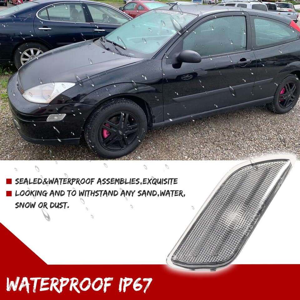 2PCS Euro Style Clear Lens Front Side Marker Lights For 2000-2004 Ford ...