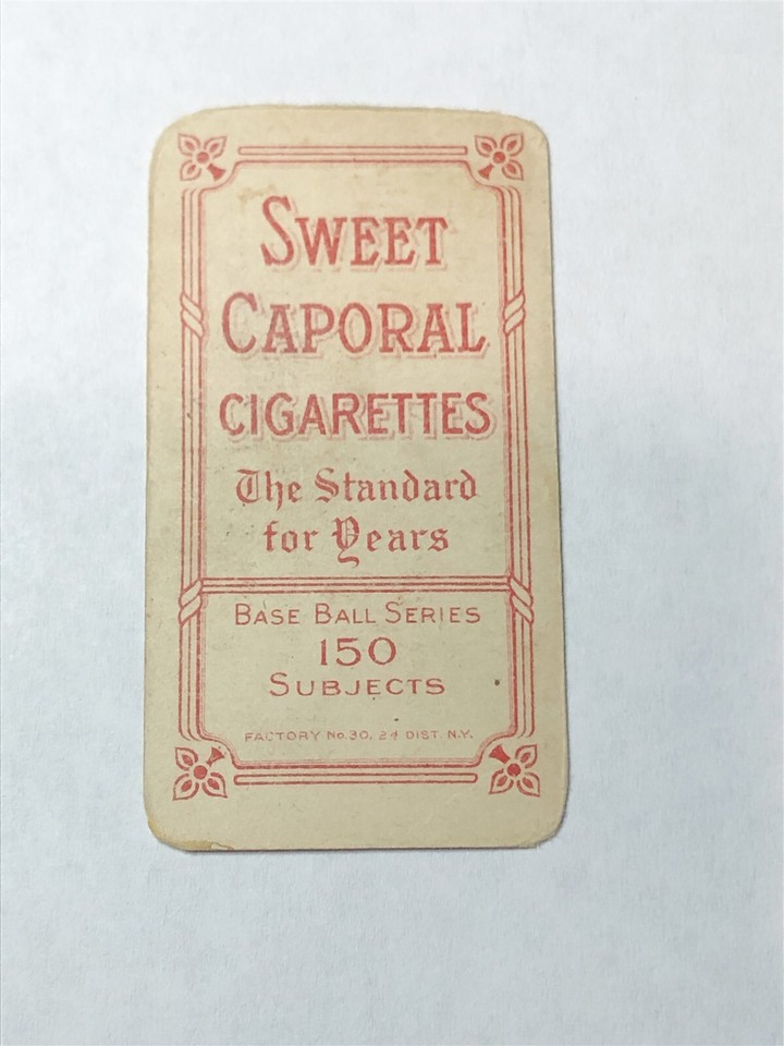 1909-11 T-206 SWEET CAPORAL CIGARETTES BASEBALL CARD COVALESKI LOT #H88 ...