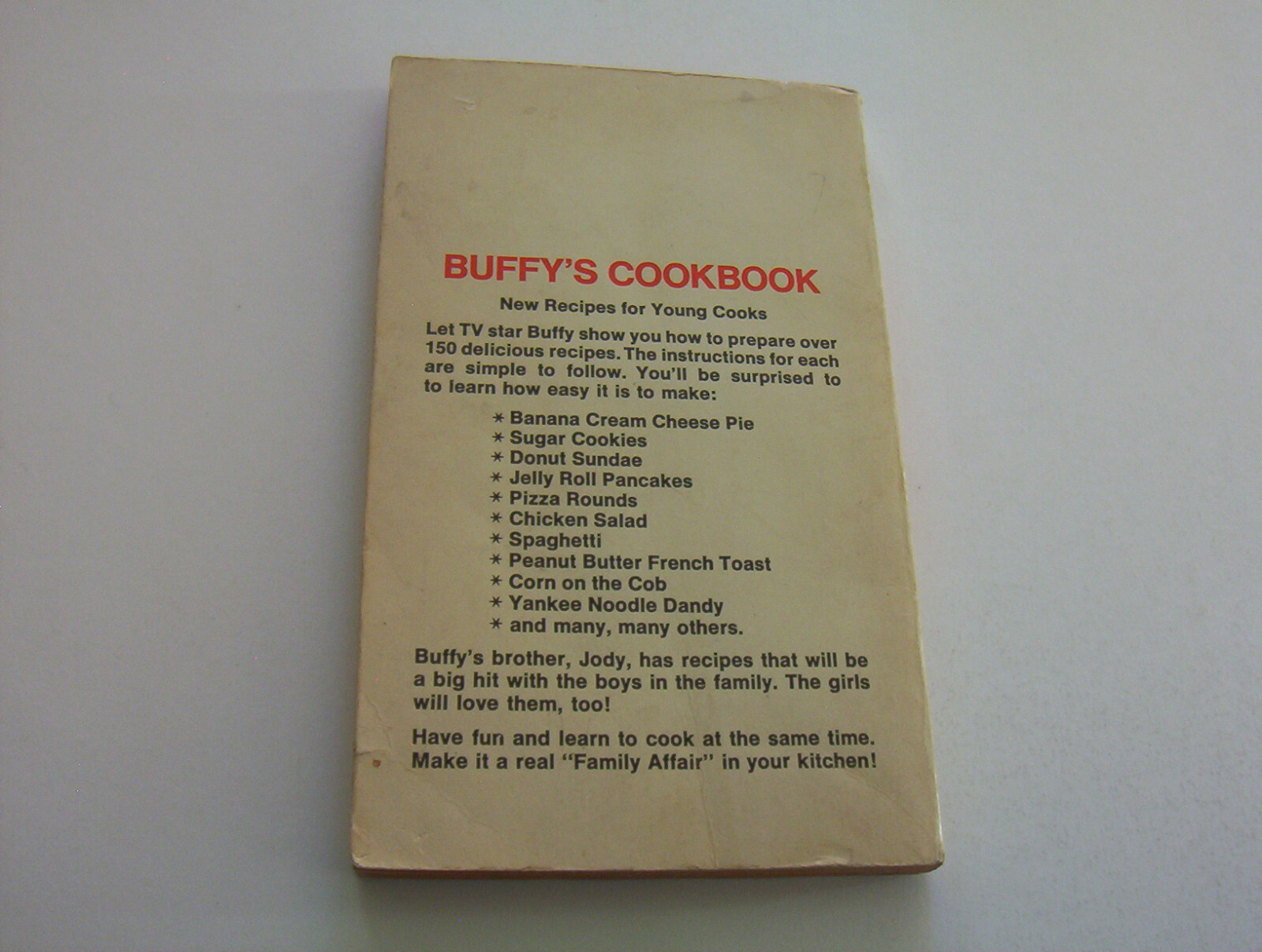 BUFFY'S COOKBOOK 1971 JODY CAMERON BUFFY DAVIS FAMILY AFFAIR TV TIE-IN ...