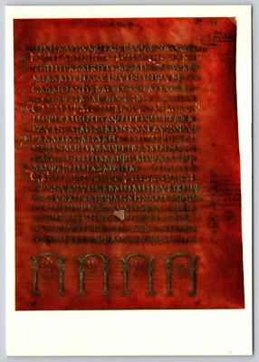 Postcard - Page of the Codex Argenteus Manuscript - Silver Bible (6 X 4 ...