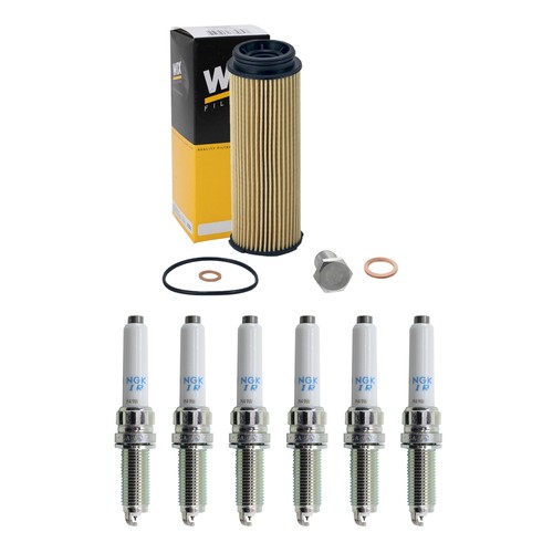 Wix Engine Oil Filter & NGK 6 Spark Plugs kit for F30 340i F32 440 G12 ...