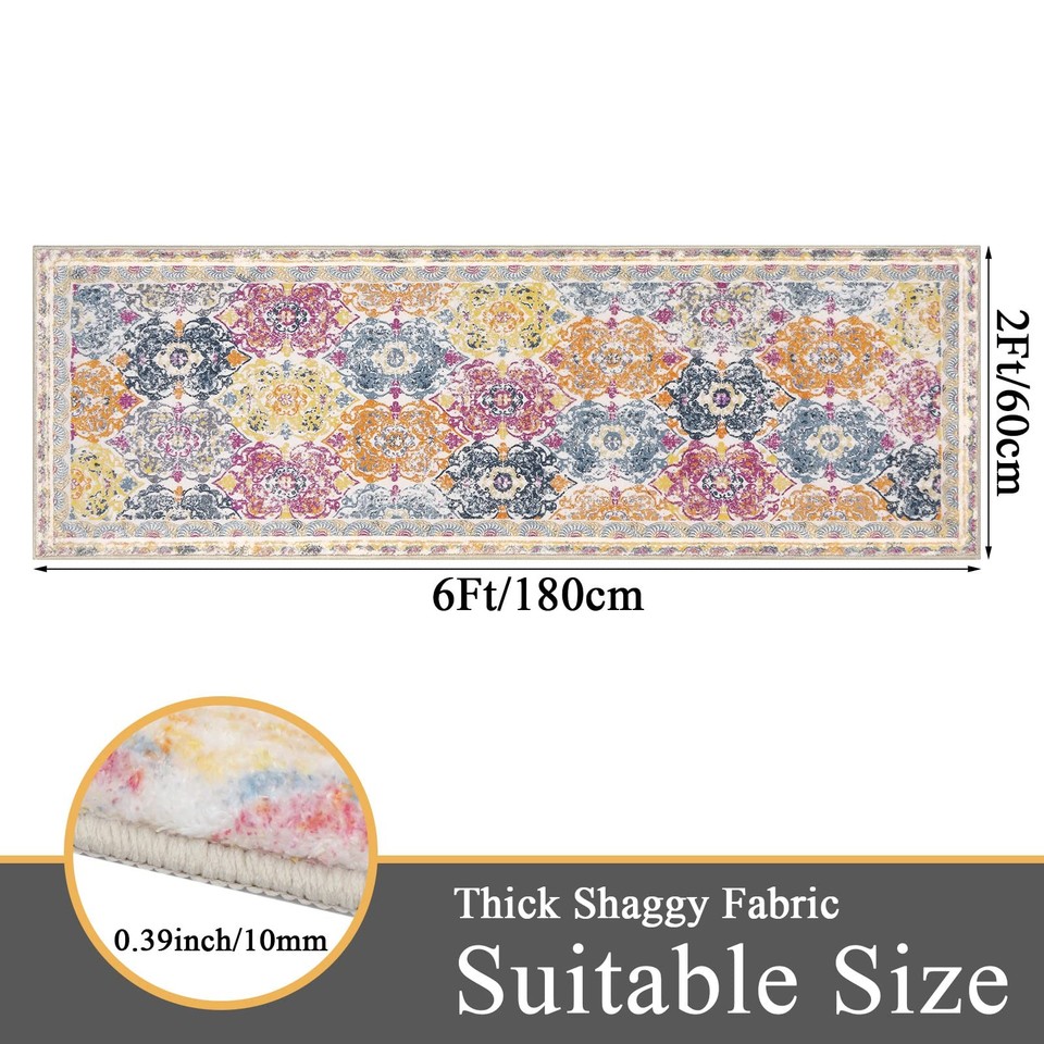 Vaukki Hallway Runner Rug, Vintage Shaggy Soft Laundry Rug Runner, Non ...