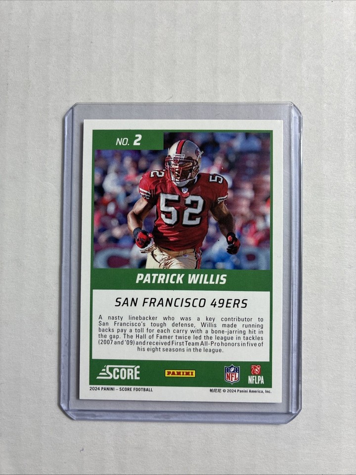 2024 Panini Score #2- Patrick Willis First Ballot | eBay