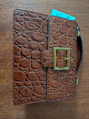 NWT Brahmin New Hallie Cider Brown Barnard Leather Handbag / Purse | eBay