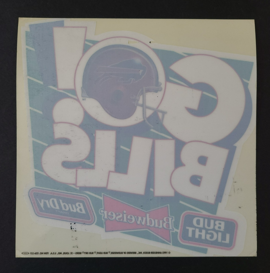 New 1993 Buffalo Bills Budweiser Schedule Window Decal - Go! Bills | eBay