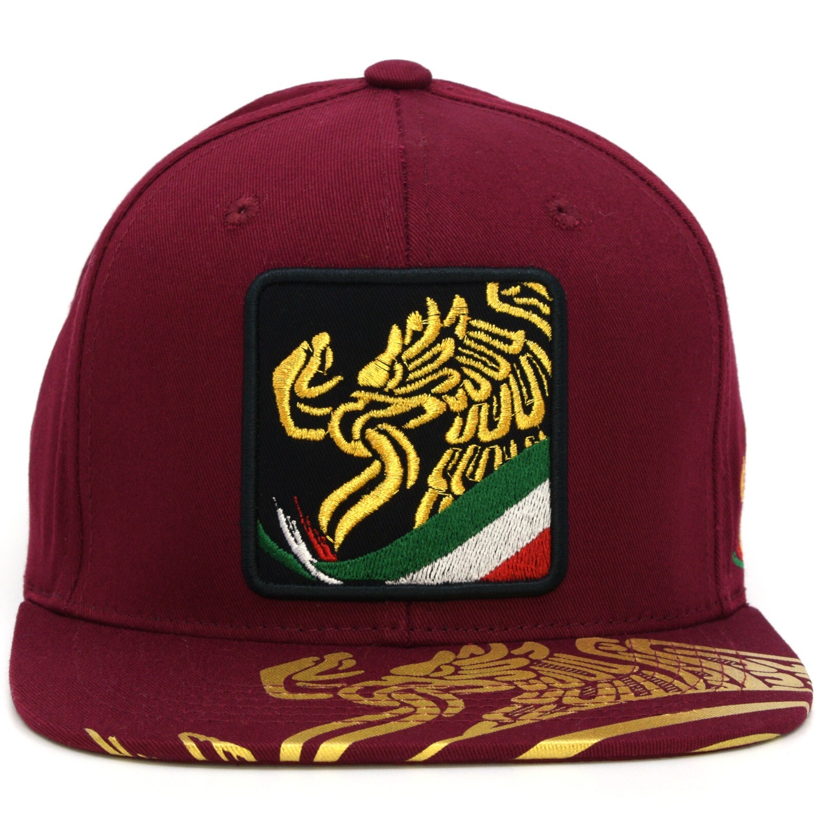 Mexican Eagle New MEX TL Mexico Embroidery Snapback Hat Golden Baseball ...