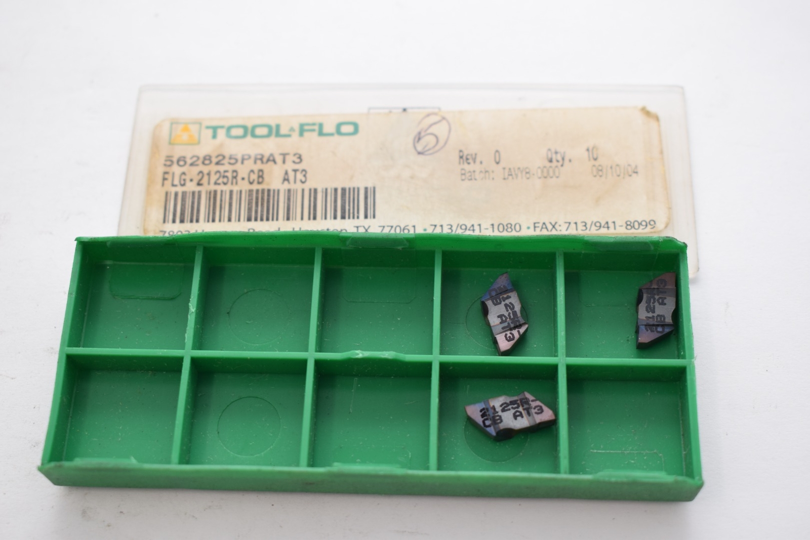 Tool-Flo FLG-2125R-CB AT3 Carbide Inserts NG-2125RK (Pack of 9) for ...