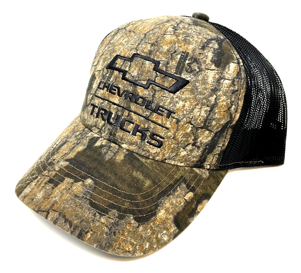 CHEVROLET CHEVY TRUCKS LOGO REALTREE CAMO BLACK MESH TRUCKER SNAPBACK ...