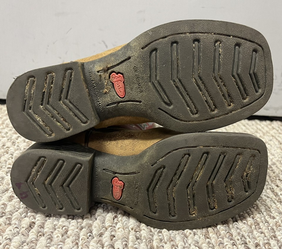 Youth JUSTIN Cowboy Boots Size 12D Bent Rail Arizona Cherry 326JR ...