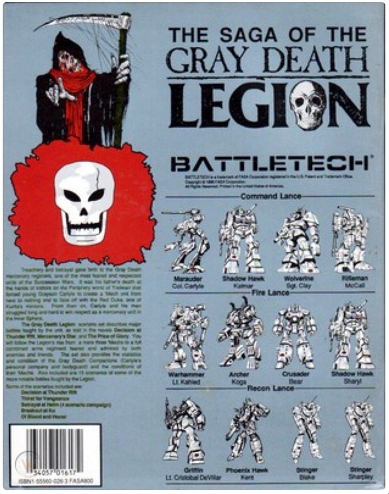 Battletech Miniatures - The Gray Death Legion (12x Minis + Hex Bases ...