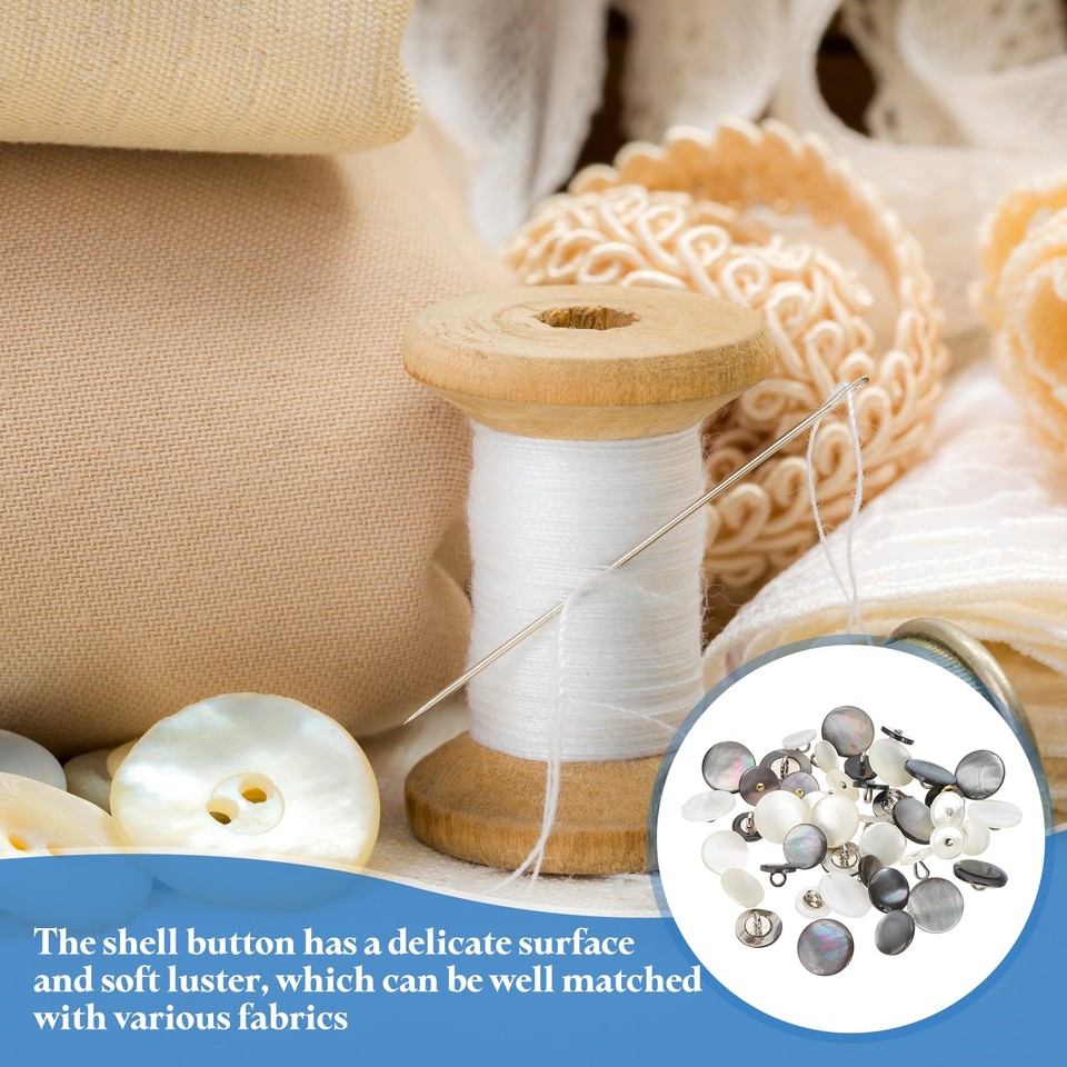 5pcs, Natural Shell Button 10mm Shell Shank Buttons White/Gold | eBay