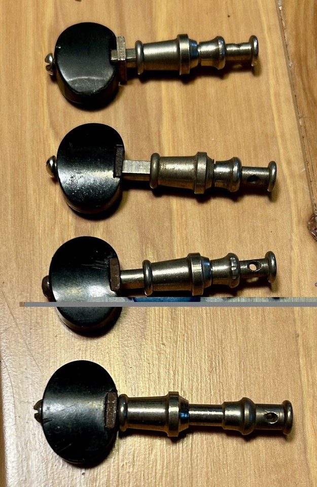 4 Vintage Grover? Banjo Friction Tuners Brass Black Buttons Parts | eBay