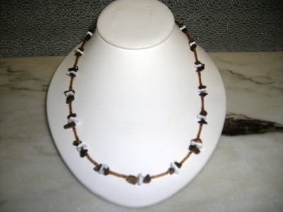 Mens tiger and white coral pucca-shell necklace | eBay UK