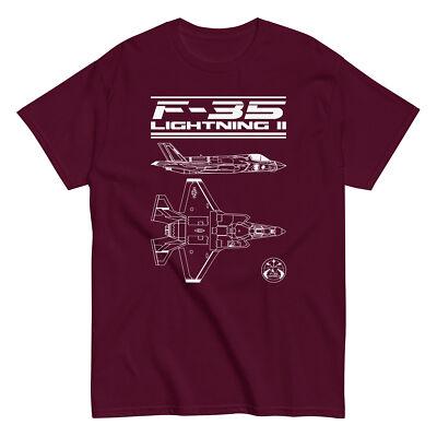 F-35 Lightning II Fighter Jet Sleek Form T-Shirt – Profile & Top View ...