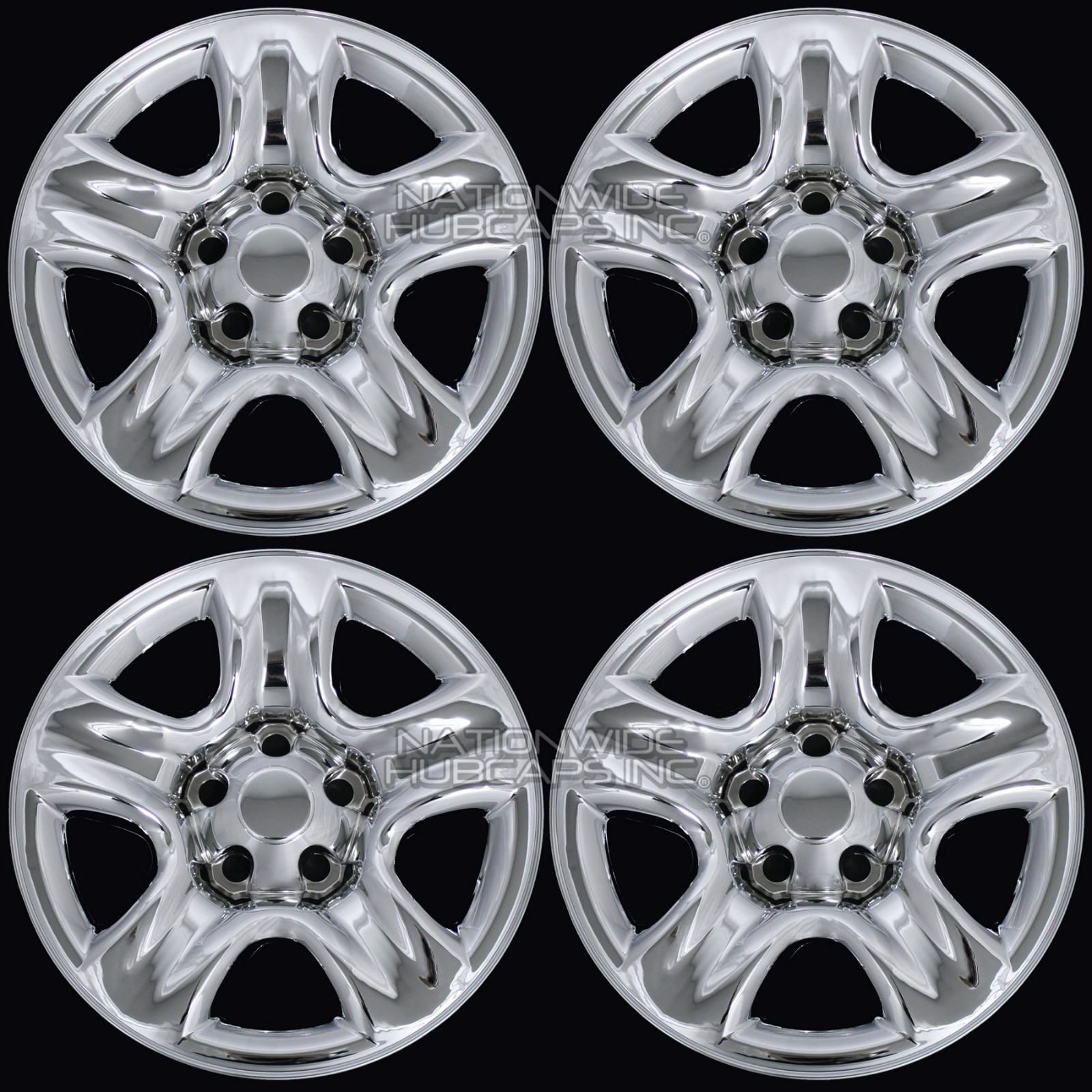 01-07 Toyota Highlander CHROME 16" Wheel Skins Hub Caps 5 Spoke Steel ...