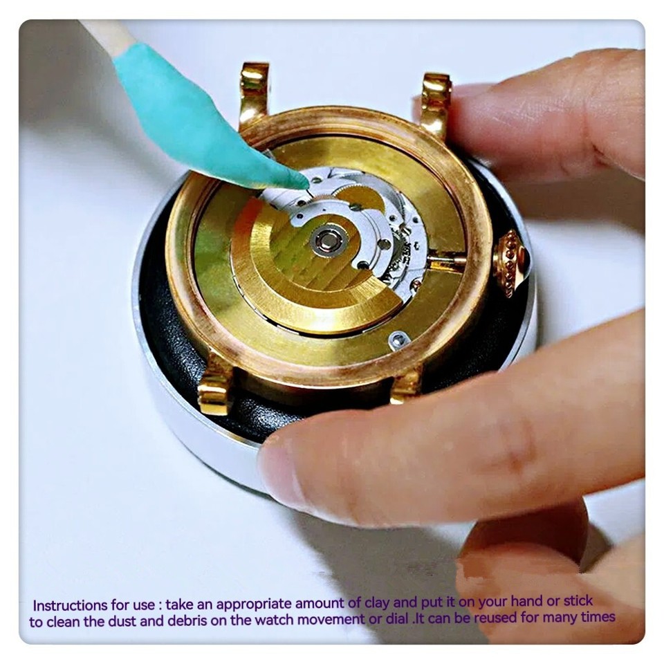 1 Set Watch Movement Cleaning Clay Cleaner + Wooden Stick Kit for ...