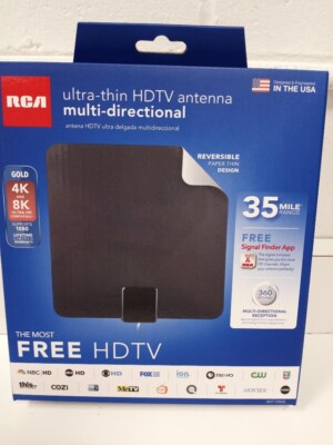 RCA Ultra-thin Multi-directional Indoor HDTV Antenna-35 Mile Range ...