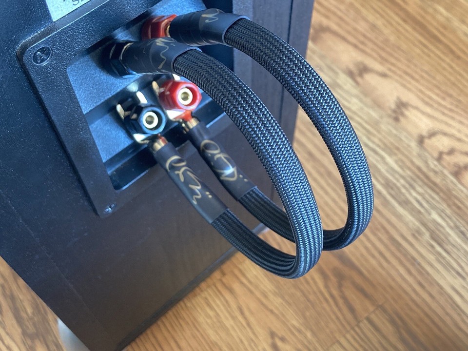 Audiophile Speaker Bi-Wire Jumper Wire OFC Banana/Spade Gold USA 9AWG ...