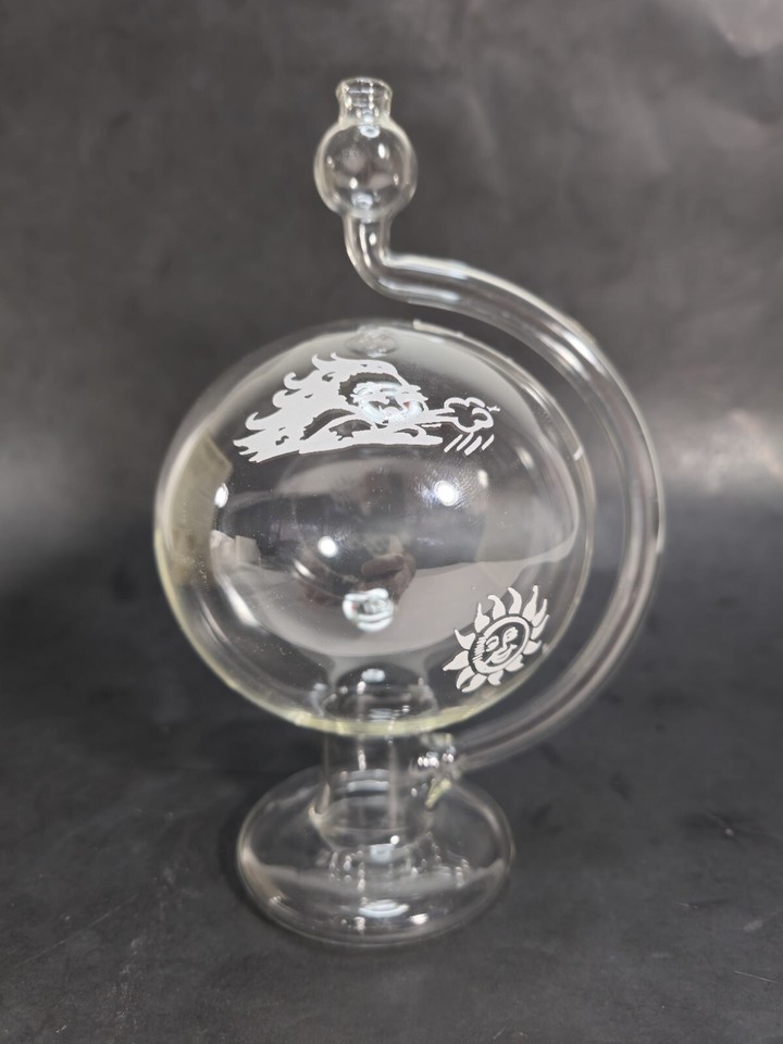 La Crosse Weather Ball Hand Blown Glass Sun & Northwind Barometer With ...