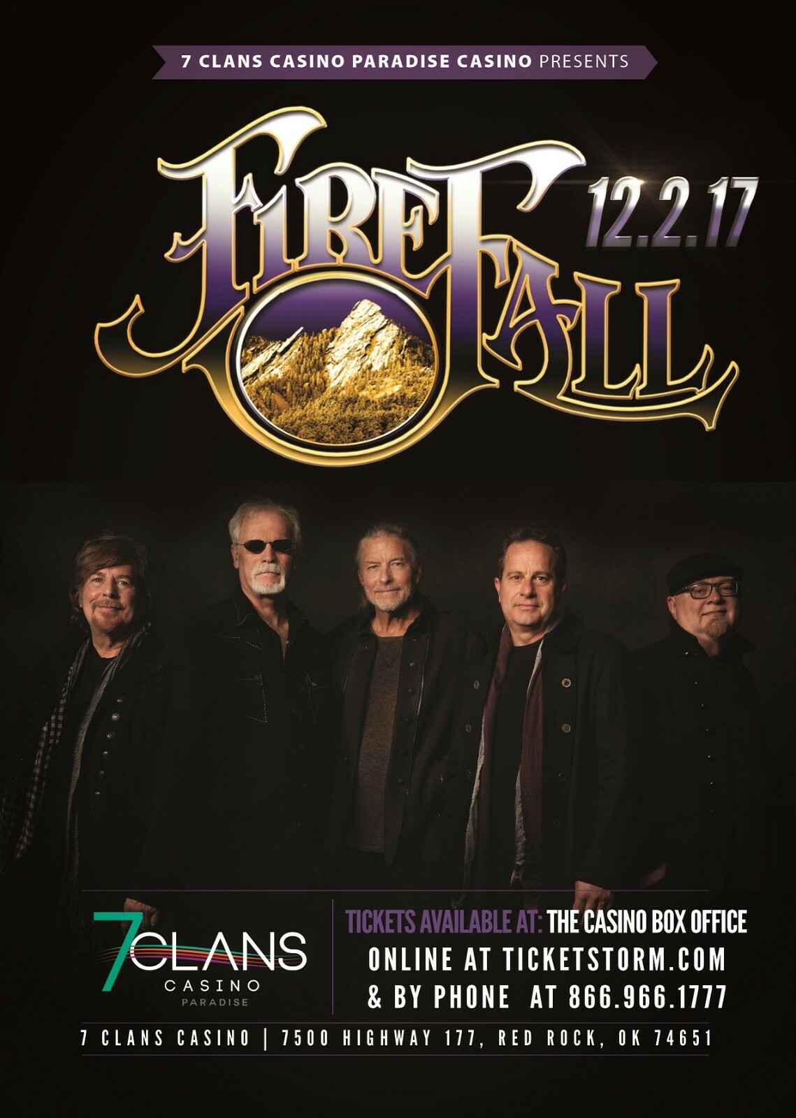FIREFALL "12.2.17" 2017 OKLAHOMA CITY CONCERT TOUR POSTER - Country ...