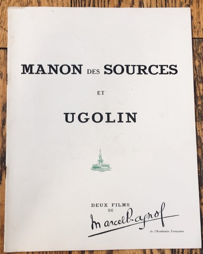 rare brochure publicitaire MARCEL PAGNOL - MANON DES SOURCES ET UGOLIN ...