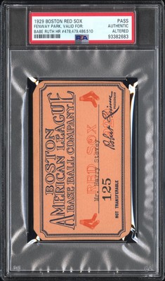 1929 BABE RUTH HOME RUN PASS HR's #478,479,486,510 PSA Authentic Harry ...