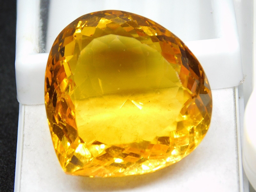 Certified 102+Ct Natural Flawless Brazilian PearCut Yellow Topaz Loose ...