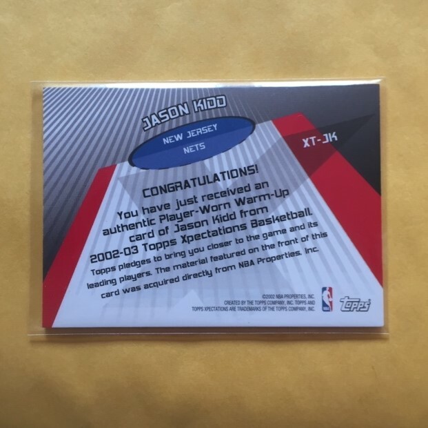 J.KIDD (NEW JERSEY) 02-03 TOPPS XPECTATIONS XTRA THREADS WARM UP JERSEY ...