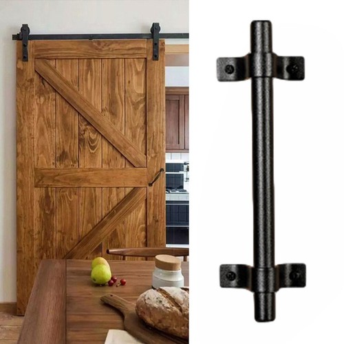 Sliding Barn Door Pull Handle Set Bonus Lock Latch Easy Install Rustic ...